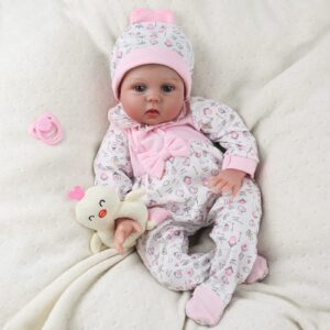 Kaydora Reborn Baby Dolls - 16 Inch Realistic Newborn Girl, Lifelike Handmade Silicone Baby with Soft Weighted Body Like Real Baby, Kids Gift Box for 3+ Year Old