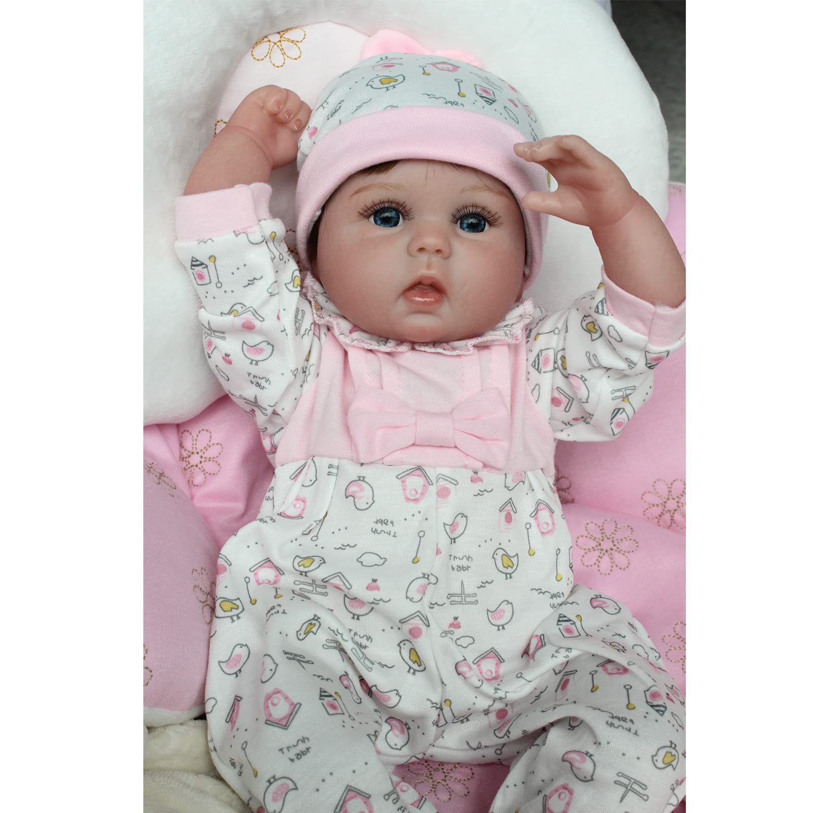 Kaydora Reborn Baby Dolls - 16 Inch Realistic Newborn Girl, Lifelike Handmade Silicone Baby with Soft Weighted Body Like Real Baby, Kids Gift Box for 3+ Year Old