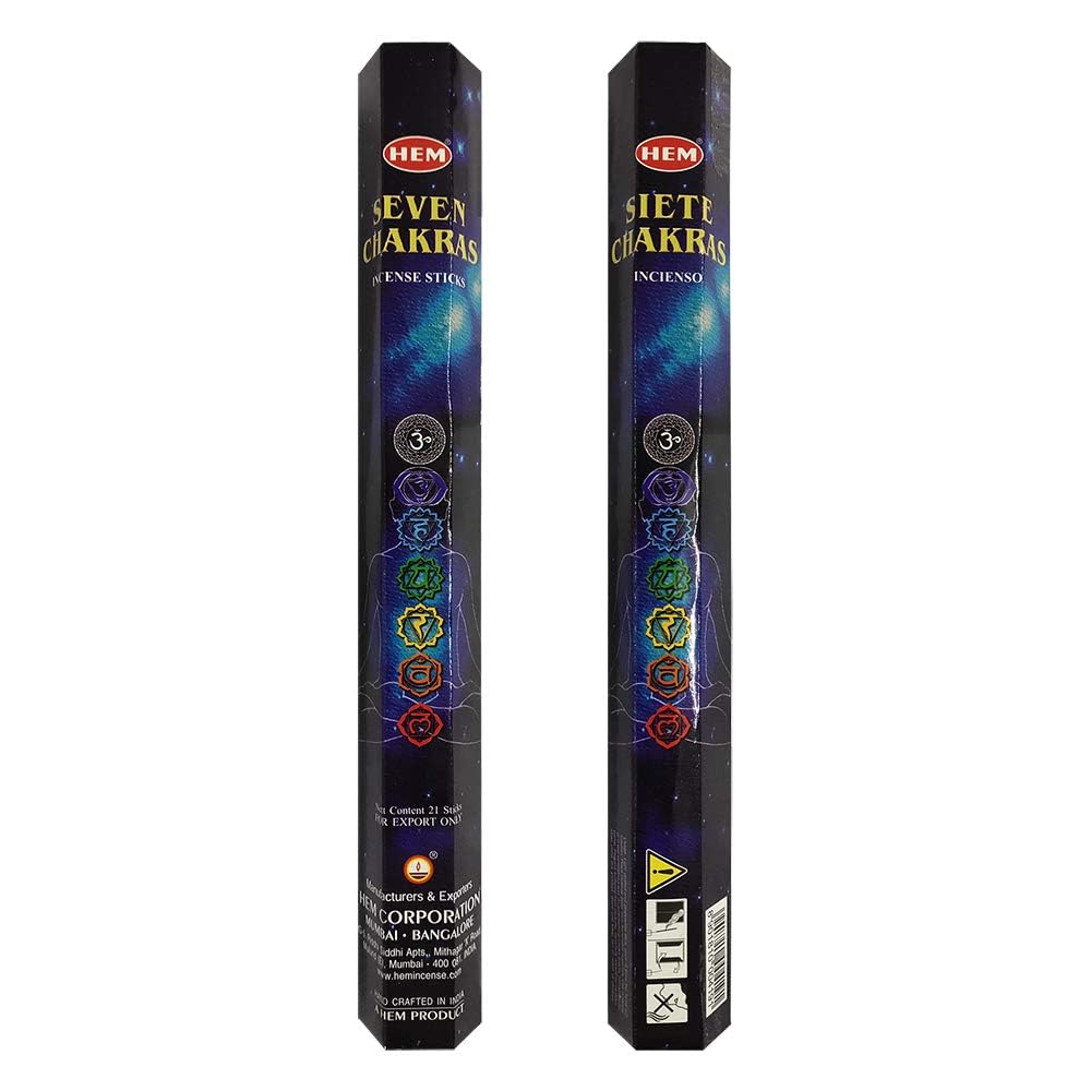 Hem 7 Chakra Incense Sticks Agarbatti Masala Quality Incense Hand Rolled in India for Healing Meditation Yoga Relaxation Prayer Peace (6)