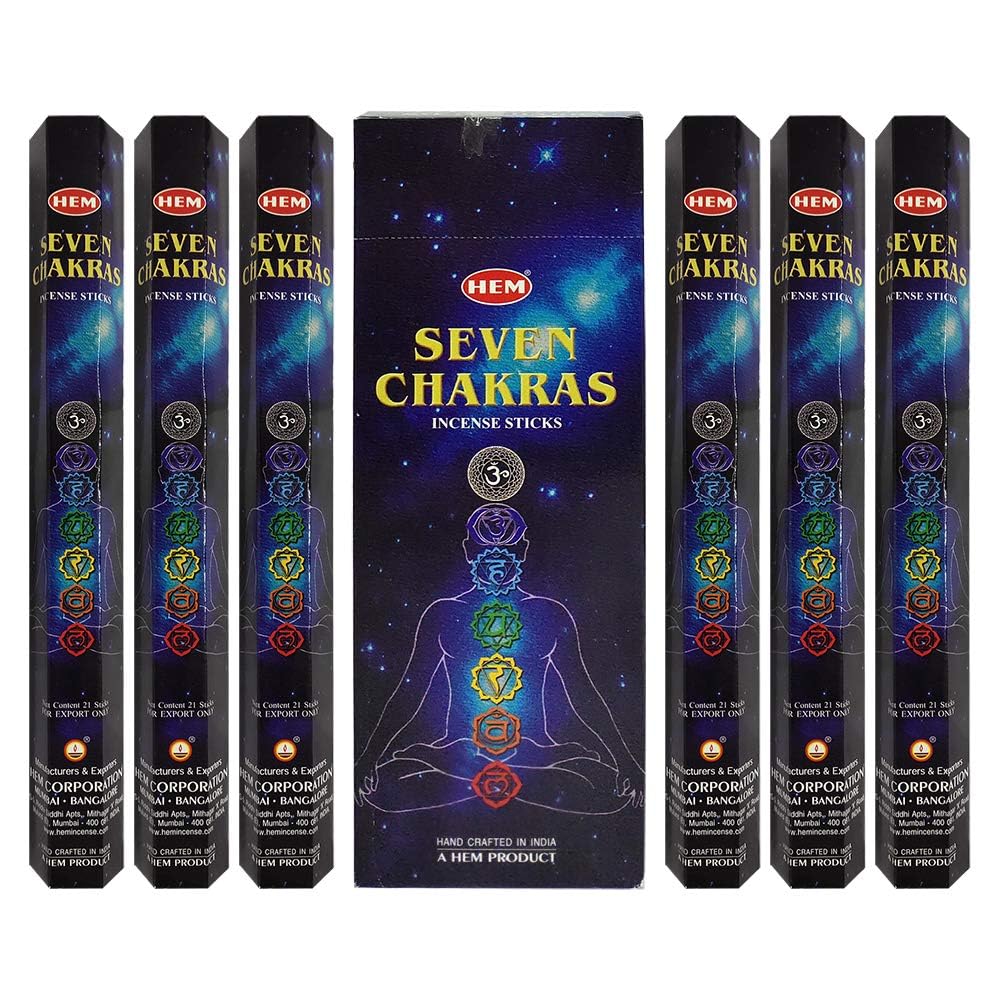 Hem 7 Chakra Incense Sticks Agarbatti Masala Quality Incense Hand Rolled in India for Healing Meditation Yoga Relaxation Prayer Peace (6)