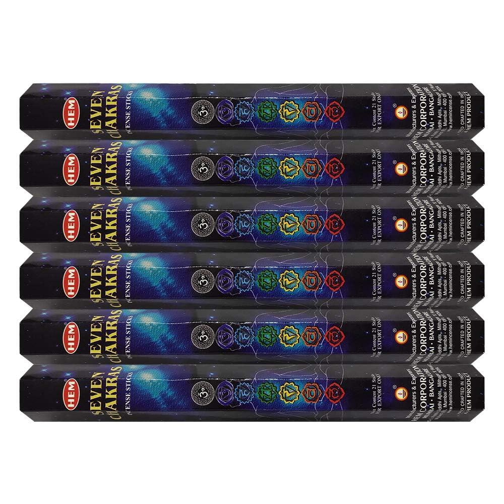 Hem 7 Chakra Incense Sticks Agarbatti Masala Quality Incense Hand Rolled in India for Healing Meditation Yoga Relaxation Prayer Peace (6)