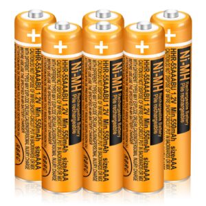 triangle power 6 pack hhr-55aaabu ni-mh rechargeable battery 550mah aaa 1.2v batteries for panasonic cordless phones