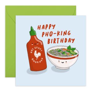 central 23 - funny birthday card - “happy pho-king birthday” - for men & women him her boyfriend girlfriend wife husband fiance relationship love - comes with fun stickers