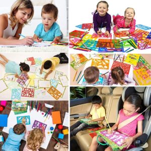 Stencil Drawing Kit for Kids, 25 Pcs Plastic Drawing Stencils with 400+ Shapes, Great Birthday Gift for Boy Girl