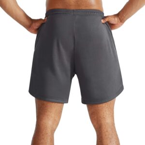 NELEUS Men's 2 in 1 Running Shorts with Liner,Dry Fit Workout Shorts with Pockets,6070,2 Pack,Black/Grey,US L,EU XL