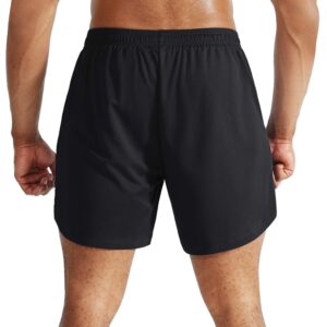 NELEUS Men's 2 in 1 Running Shorts with Liner,Dry Fit Workout Shorts with Pockets,6070,2 Pack,Black/Grey,US L,EU XL