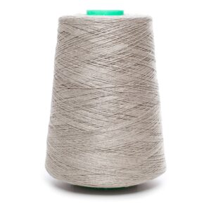 lusie's linen yarn - 100% linen - 1.15 lb (18oz) cone - not dyed gray yarn - for weaving, crocheting, knitting, embroidery (2-ply)