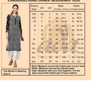 Ada Hand Embroidered Indian Chikankari Cotton Kurta Kurti Tunic for Women A149984 (White, Small)