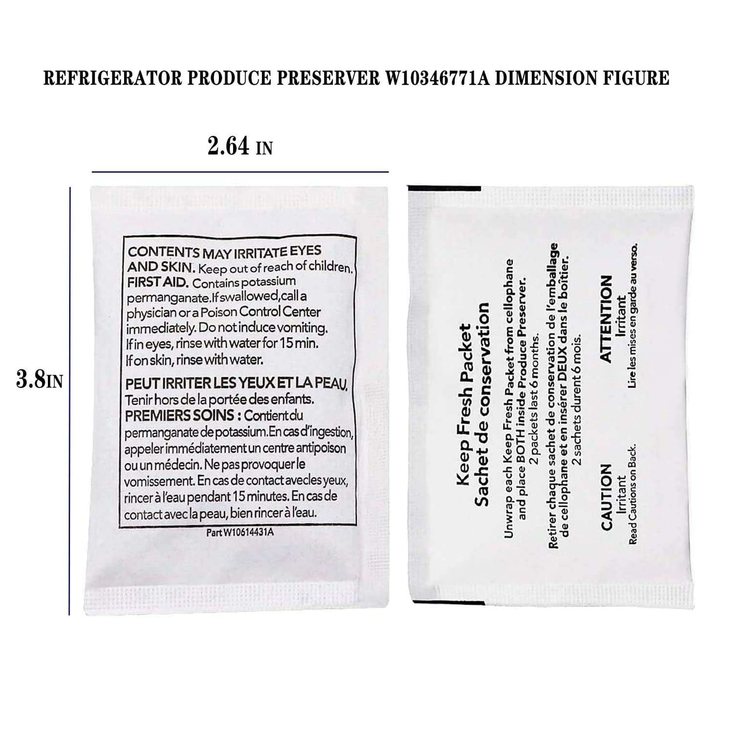 W10346771A Refrigerator Produce Preserver (10 Packets-5 Pack Included) by prime&swift Replacement for 2117689,AH350301，EA3503014,PS3503014