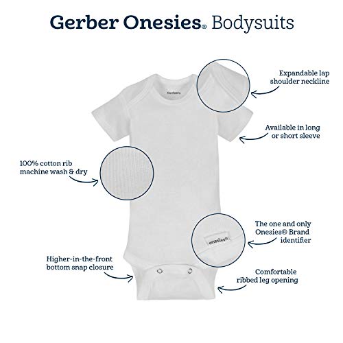 Gerber Baby 15 Piece Onesies Bodysuit Multi Size Pack, White, 6-9 Months