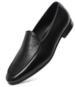 gifennse men's dress shoes slip-on loafers leather formal shoes 10us black