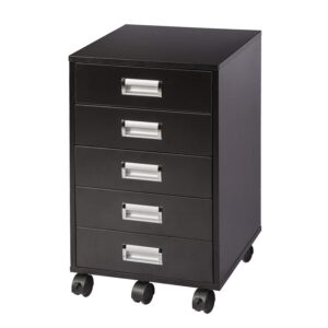 topsky 5 drawer mobile cabinet fully assembled except casters built-in handle (black)