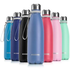 koodee insulated water bottles-17 oz stainless steel bpa free water bottle double wall vacuum sports water bottle flask(royal blue)