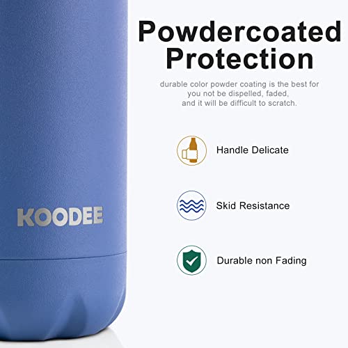 koodee Insulated Water Bottles-17 oz Stainless Steel BPA Free Water Bottle Double Wall Vacuum Sports Water Bottle Flask(Royal Blue)