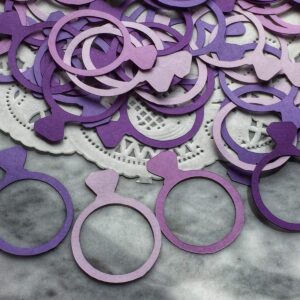 Mixed Purple Engagement Ring Confetti - Bridal Shower Decor - Handcrafted in 2 business days - Set of 150