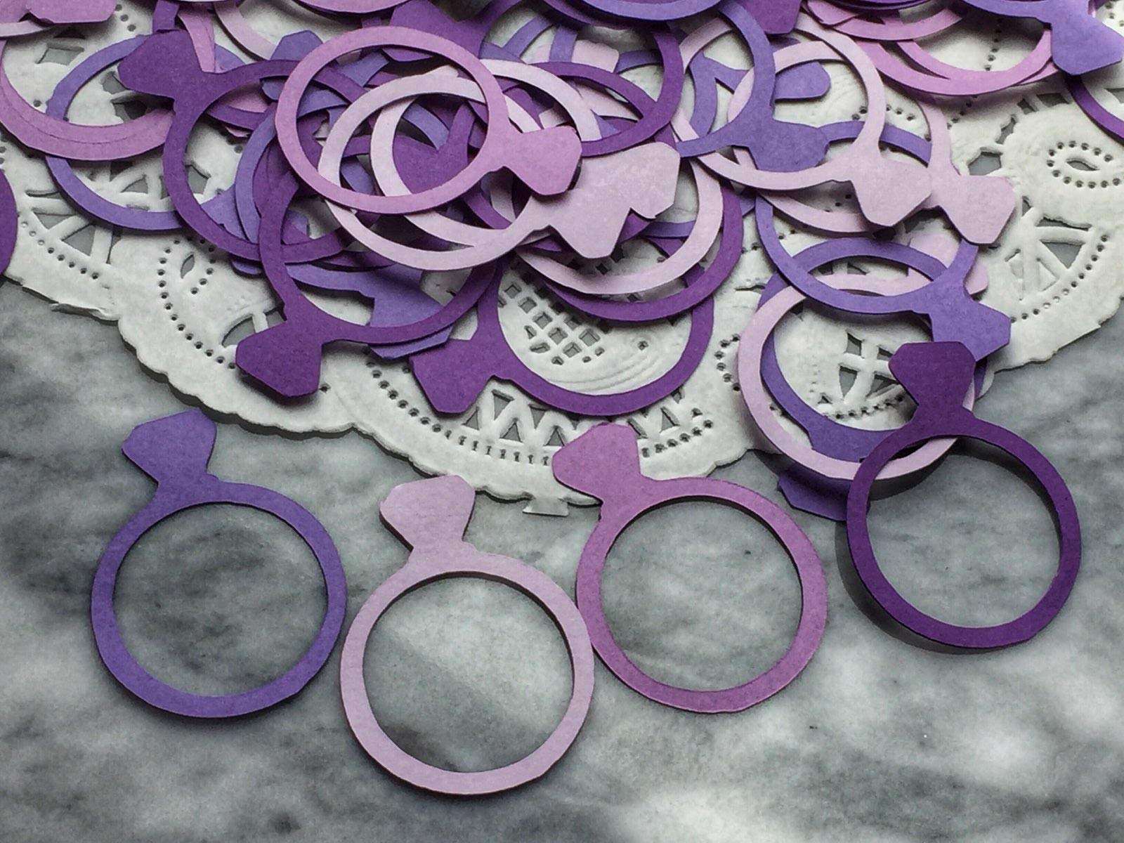 Mixed Purple Engagement Ring Confetti - Bridal Shower Decor - Handcrafted in 2 business days - Set of 150