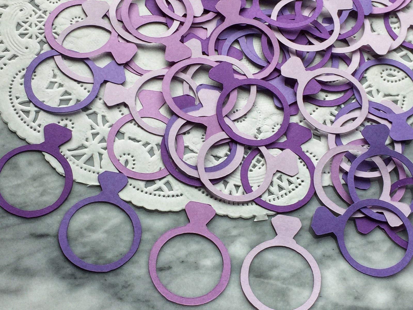 Mixed Purple Engagement Ring Confetti - Bridal Shower Decor - Handcrafted in 2 business days - Set of 150