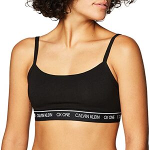 calvin klein women's ck one cotton unlined bralette, black, s