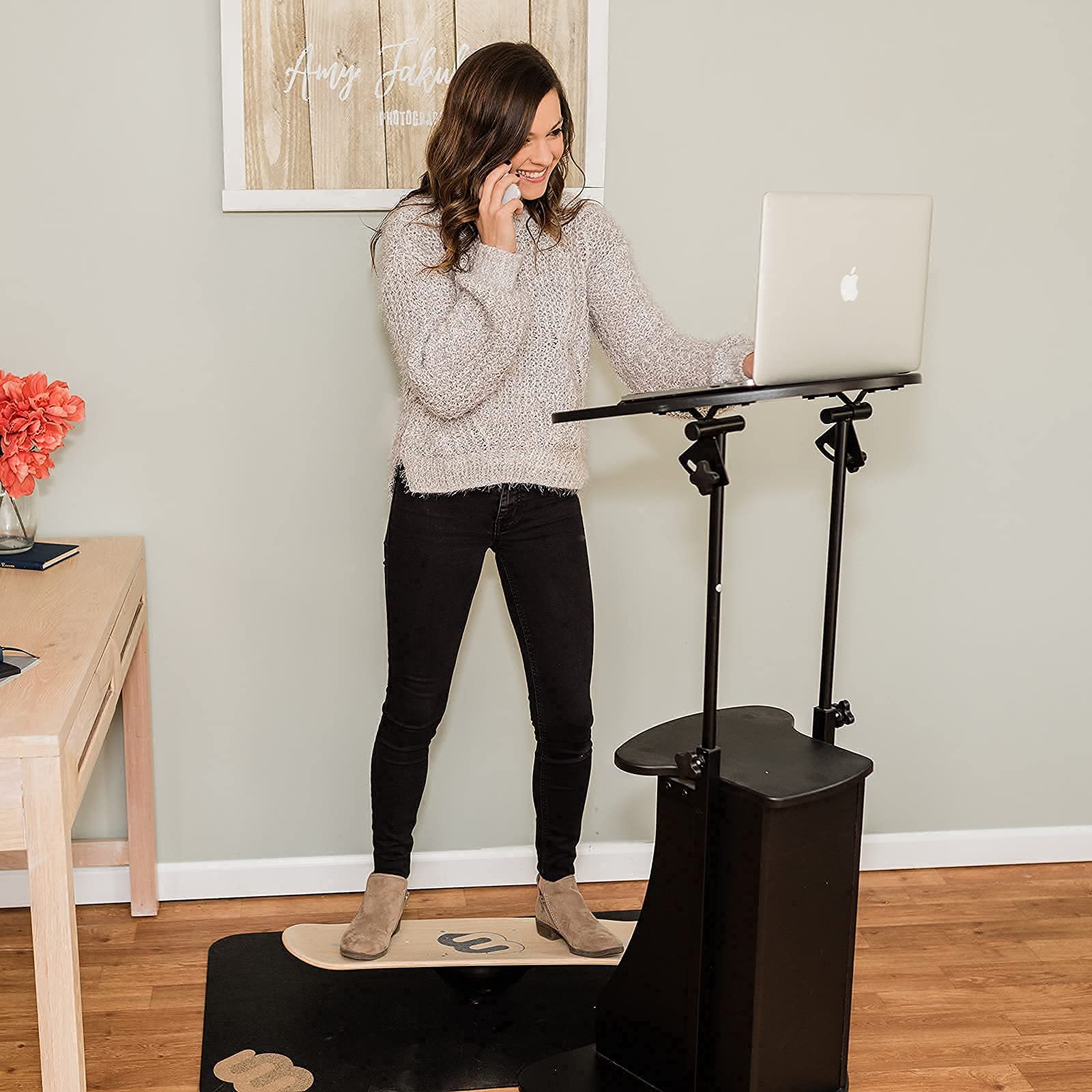 Whirly Board Wide Standing Desk Balance Board & Half-Ball Balance Trainer