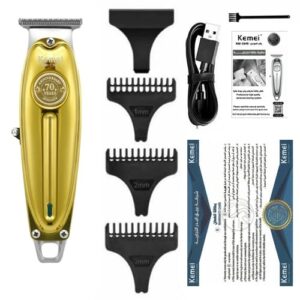 KEMEI Professional Beard & Hair Trimmer for Men, Cordless T-Blade Trimmer, Electric Hair Clippers for Barbers and Stylists, All Body Grooming-Model 1949