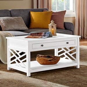 Alaterre Furniture Coventry 36" W Wood Coffee Table with 1-Drawer