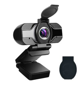 zilink fhd 1080p webcam, dual stereo microphone usb webcam, plug and play, privacy cover, widescreen and light correction pc camera for video calls, conference, skype, youtube, etc