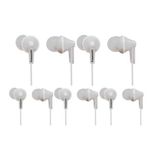 panasonic wired rp-hje125-w earphones (white) - 5 pack (5 items)