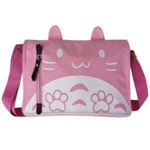 jochui canvas anime messenger bag women shoulder bag satchel crossbody bag pink