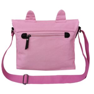 JOCHUI Canvas Anime Messenger Bag Women Shoulder Bag Satchel Crossbody Bag Pink