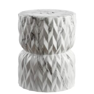 jonathan y tbl1021a 17.5" white marble finish ceramic garden stool