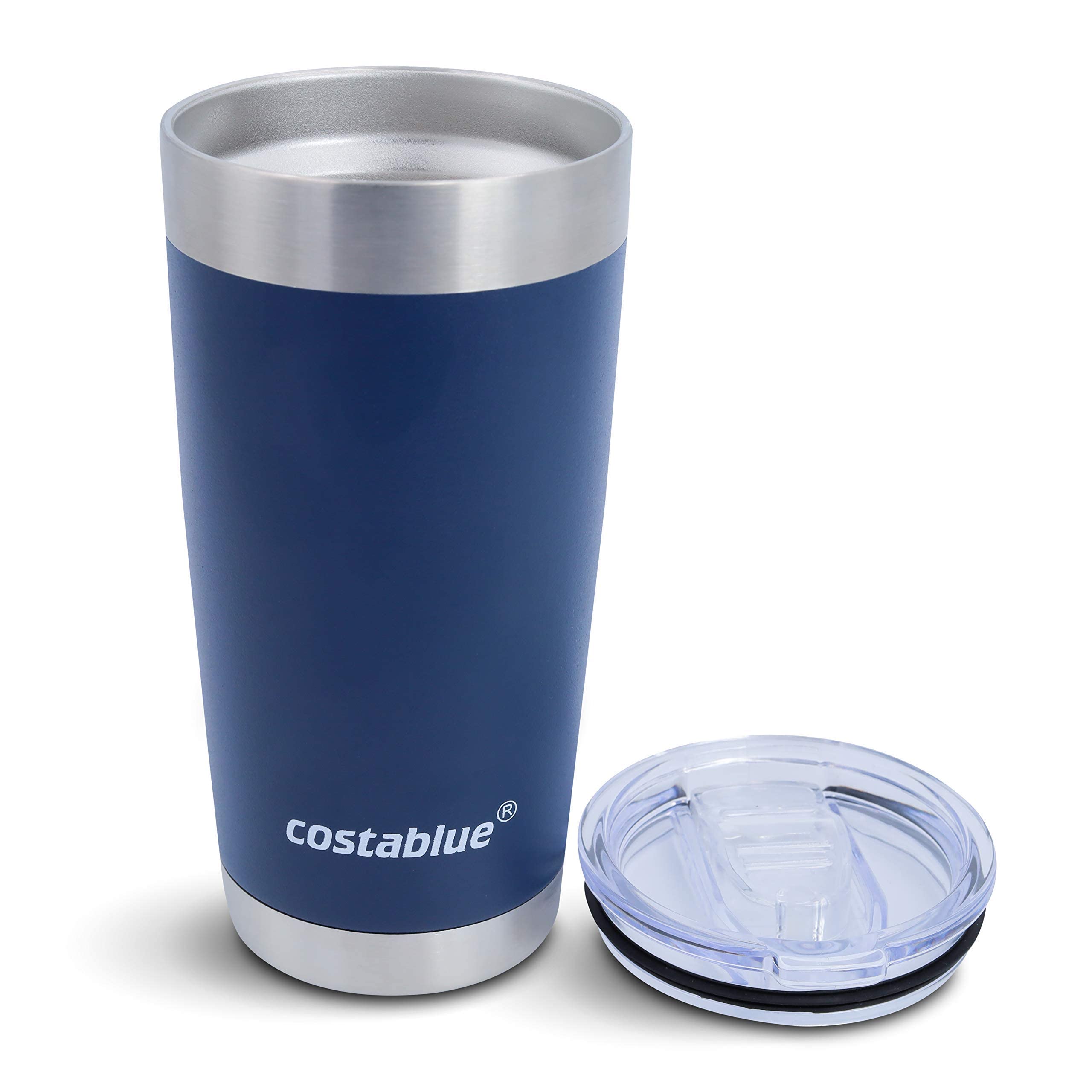 costablue Travel Coffee Mug - 20 Oz. Stainless Steel Insulated Coffee Mug, Leak Proof Tumbler w/Dishwasher Safe Lid, Double Wall Travel Coffee Cup, Reusable Insulated Tumbler for Hot & Cold Beverages