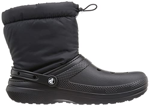 Crocs Unisex Classic Lined Neo Puff Fuzzy Winter Boots Snow Black, Numeric_7 US Women