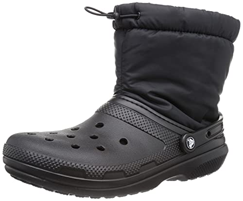 Crocs Unisex Classic Lined Neo Puff Fuzzy Winter Boots Snow Black, Numeric_7 US Women