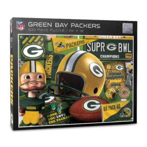 youthefan nfl green bay packers retro series puzzle - 500 pieces