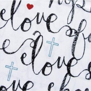 Fat Quarter - Faith, Hope, Love 18" x 21" ~ 100% Cotton Fabric ~ Christian Theme