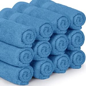 Utopia Towels [12 Pack Premium Wash Cloths Set Towel (12x12 Inches) 100% Cotton Ring Spun, Highly Absorbent and Soft Feel Essential Washcloths for Bathroom, Spa, Gym, and Face Towel (Electric Blue)