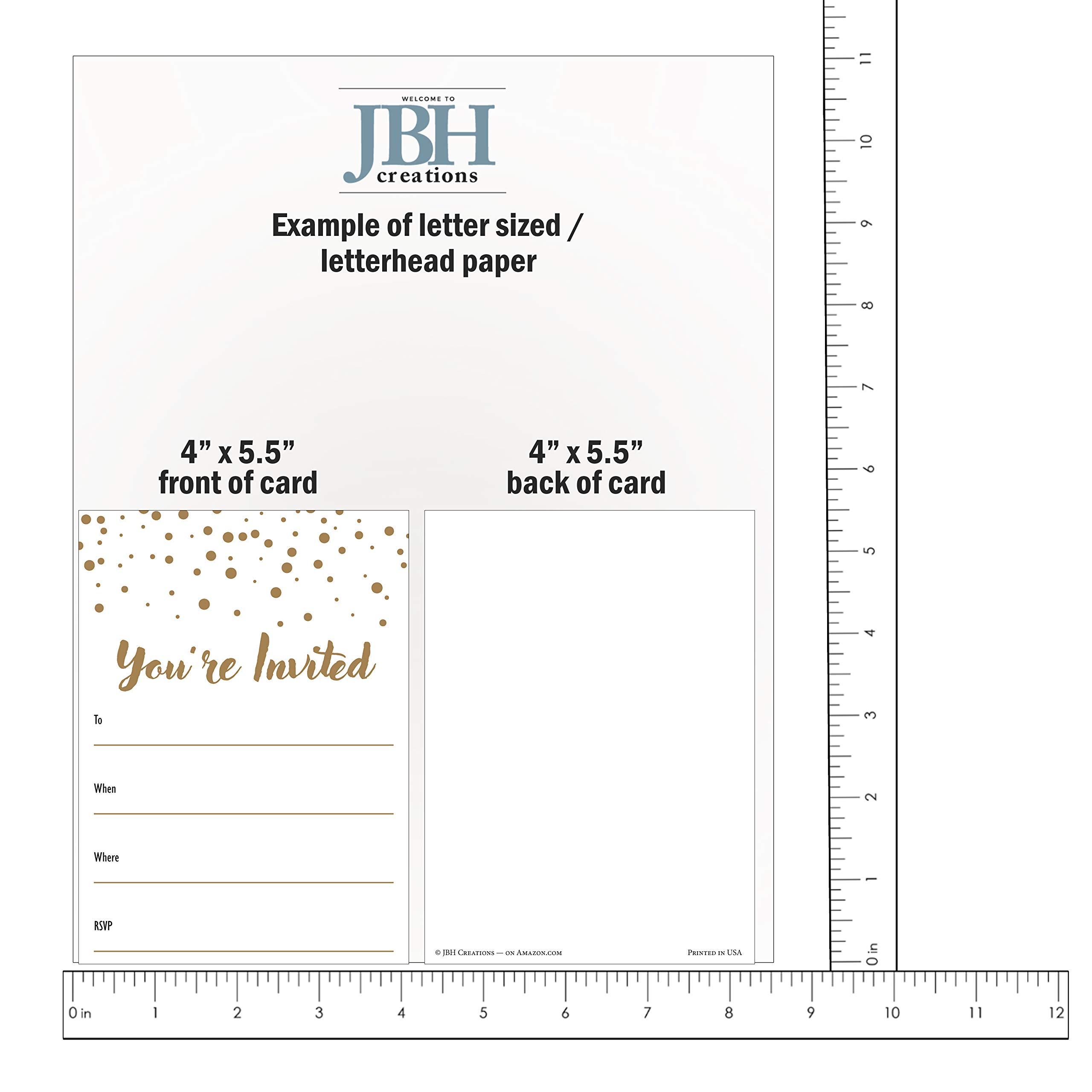 Shimmering Gold Dot Party Invitations - Pack of 48