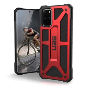 urban armor gear uag samsung galaxy s20 plus case [6.7-inch screen] monarch [crimson] rugged shockproof military drop tested protective cover