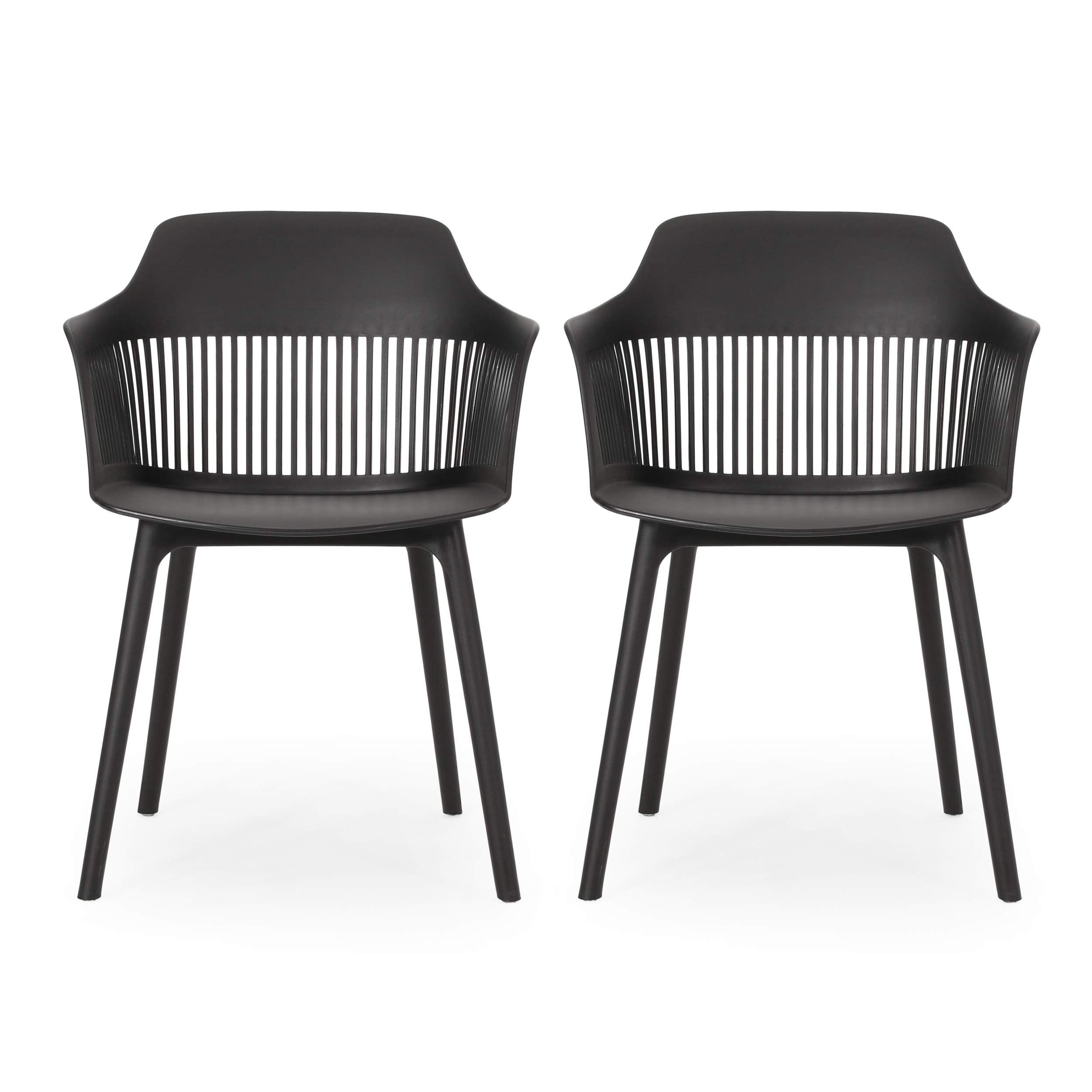 Christopher Knight Home Polypropylene Ladonna Outdoor Dining Chair (Set of 2), Black