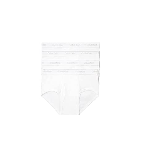 Calvin Klein Men's Cotton Classics 4-Pack Brief, 4 WHITE, M