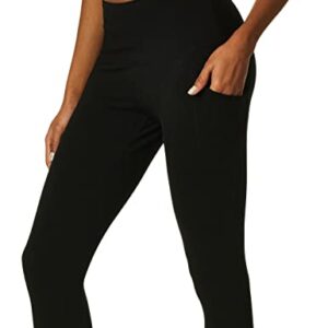 Jockey womens Cotton Stretch Basic Ankle with Side Pocket Leggings, Deep Black, Small US