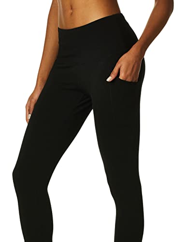 Jockey womens Cotton Stretch Basic Ankle with Side Pocket Leggings, Deep Black, Small US