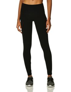 jockey womens cotton stretch basic ankle with side pocket leggings, deep black, small us