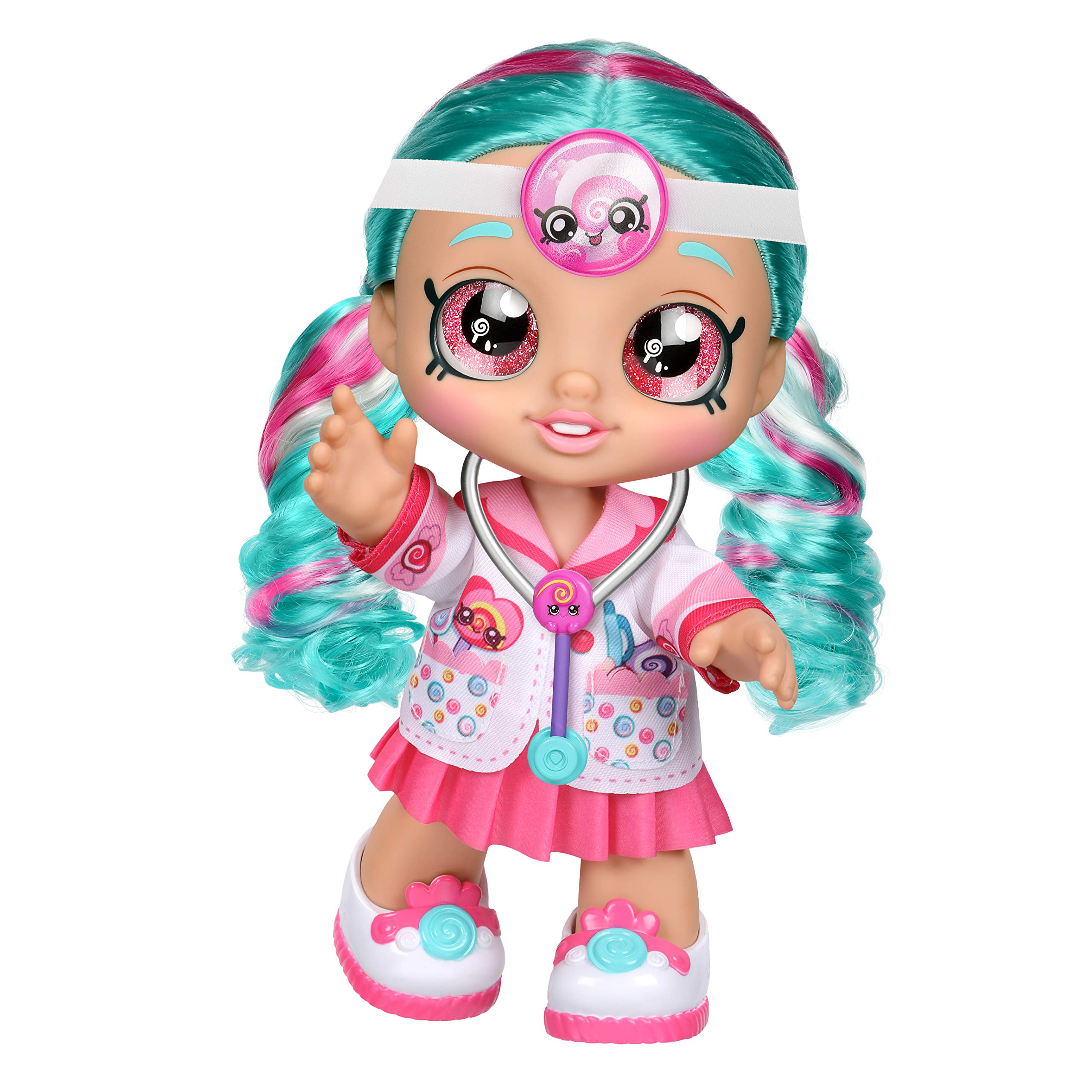 Kindi Kids Fun Time 10 Inch Doll, Dr Cindy Pops with Stethoscope and Shopkins Inspired Lollipop| Changeable Clothes and Removable Shoes | for Ages 3+