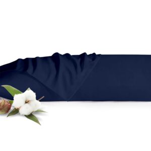 body pillowcase cover 100% soft egyptian cotton with zipper closure pillow case set of 1 pc 500 thread count body pillow cover 20x72 inch, navy blue