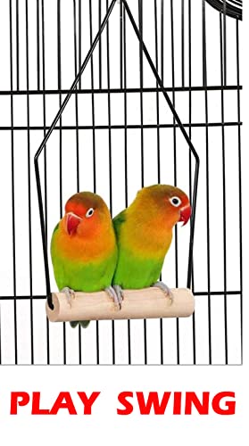 ROUND BIRD CAGE for Cockatiel Lovebird Finch Canary Aviary Budgie Parakeet (13" D x 25" H, Black)