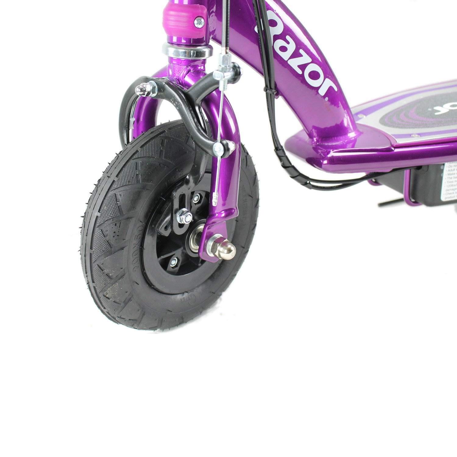 Razor Kids Ride On 24 Volt Motorized Rechargeable Electric Scooter Toy with Brakes and Pneumatic Tires for Kids Ages 8 and Up, Purple