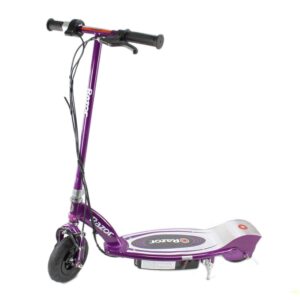 Razor Kids Ride On 24 Volt Motorized Rechargeable Electric Scooter Toy with Brakes and Pneumatic Tires for Kids Ages 8 and Up, Purple