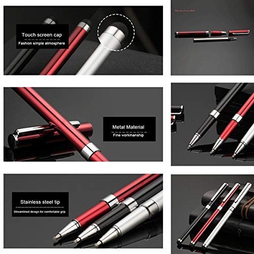 Tek Styz PRO Stylus + Pen Works for Plantronics BackBeat FIT 3101 with Custom High Sensitivity Touch and Black Ink! [3 Pack - Silver Red Black]