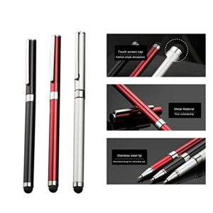 Tek Styz PRO Stylus + Pen Works for Plantronics BackBeat FIT 3100 with Custom High Sensitivity Touch and Black Ink! [3 Pack - Silver Red Black]